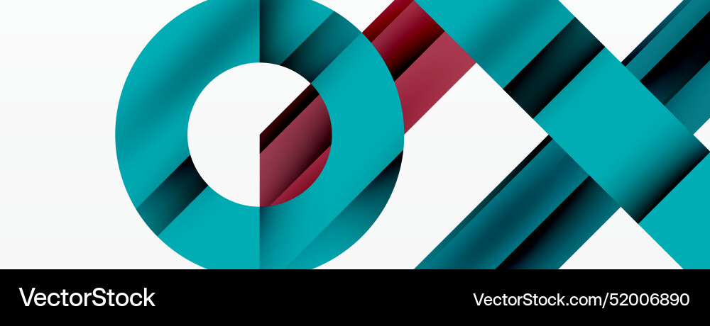 Geometric diagonal line and circle shape wide Vector Image