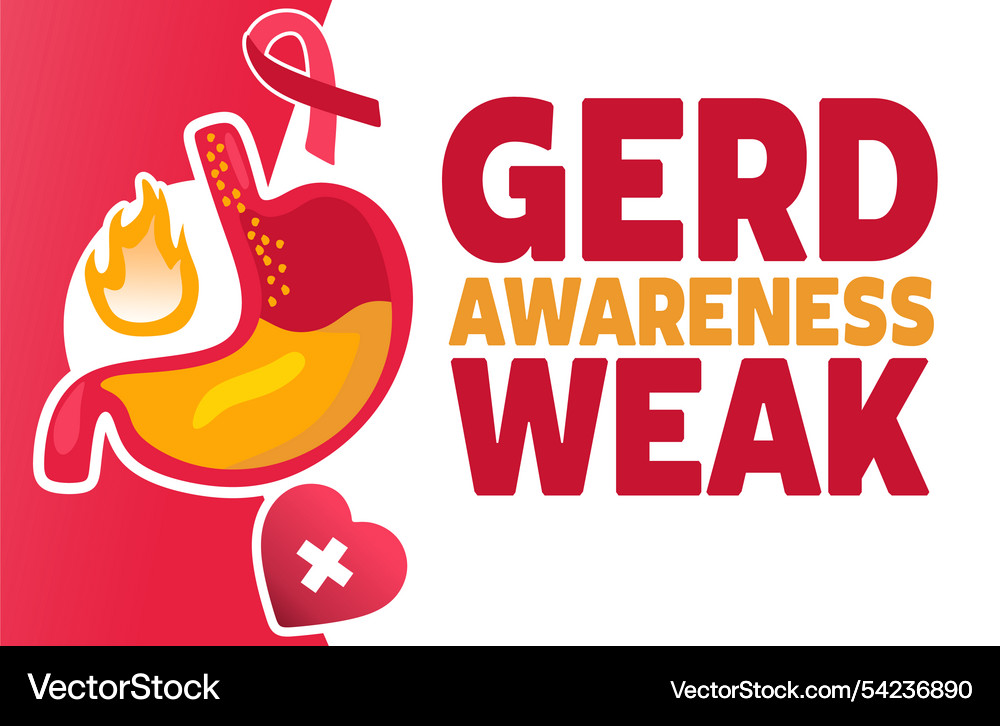 Gerd awareness week for all gerd sufferers Vector Image