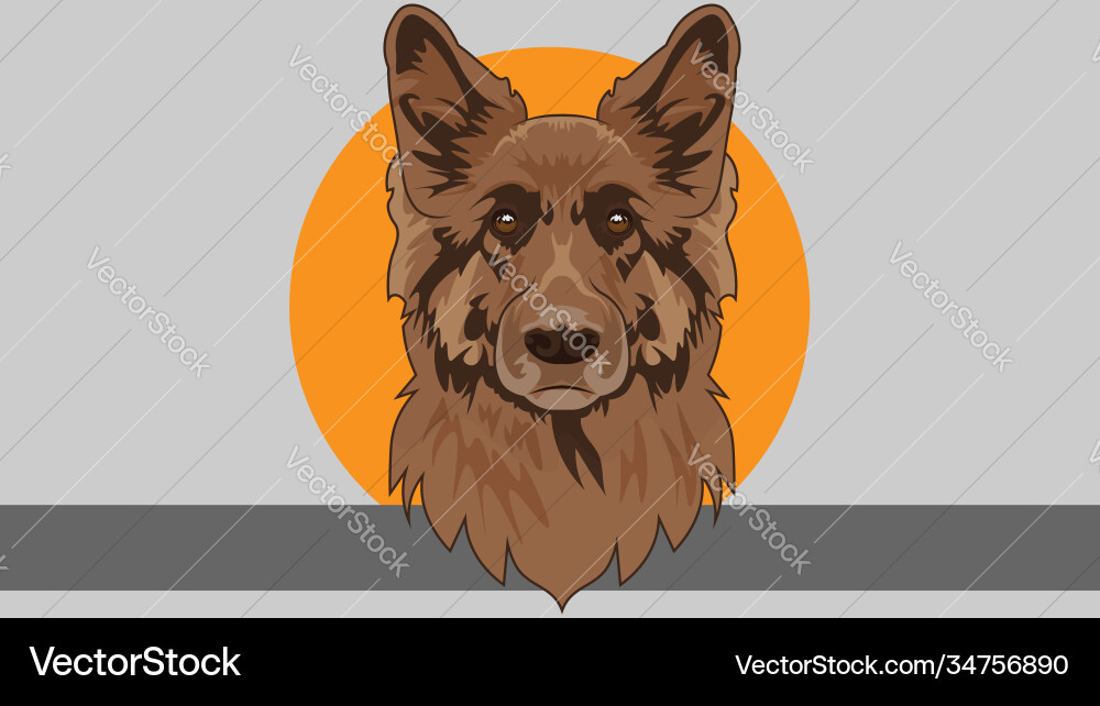 German shepherd gsd dog Royalty Free Vector Image