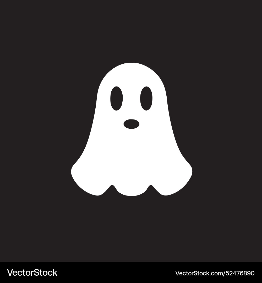 Ghost - minimalist and flat logo Royalty Free Vector Image