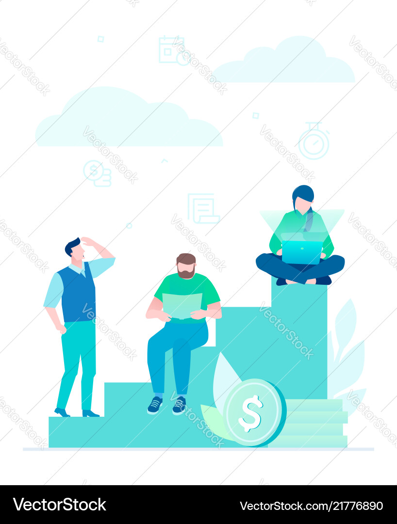 Goal achievement - flat design style colorful Vector Image