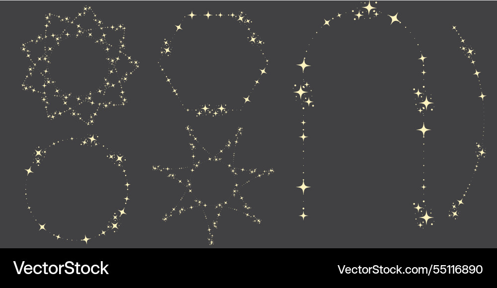 Magic star arch stars compositions Royalty Free Vector Image
