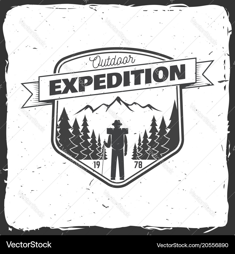 Outdoor expedition badge Royalty Free Vector Image