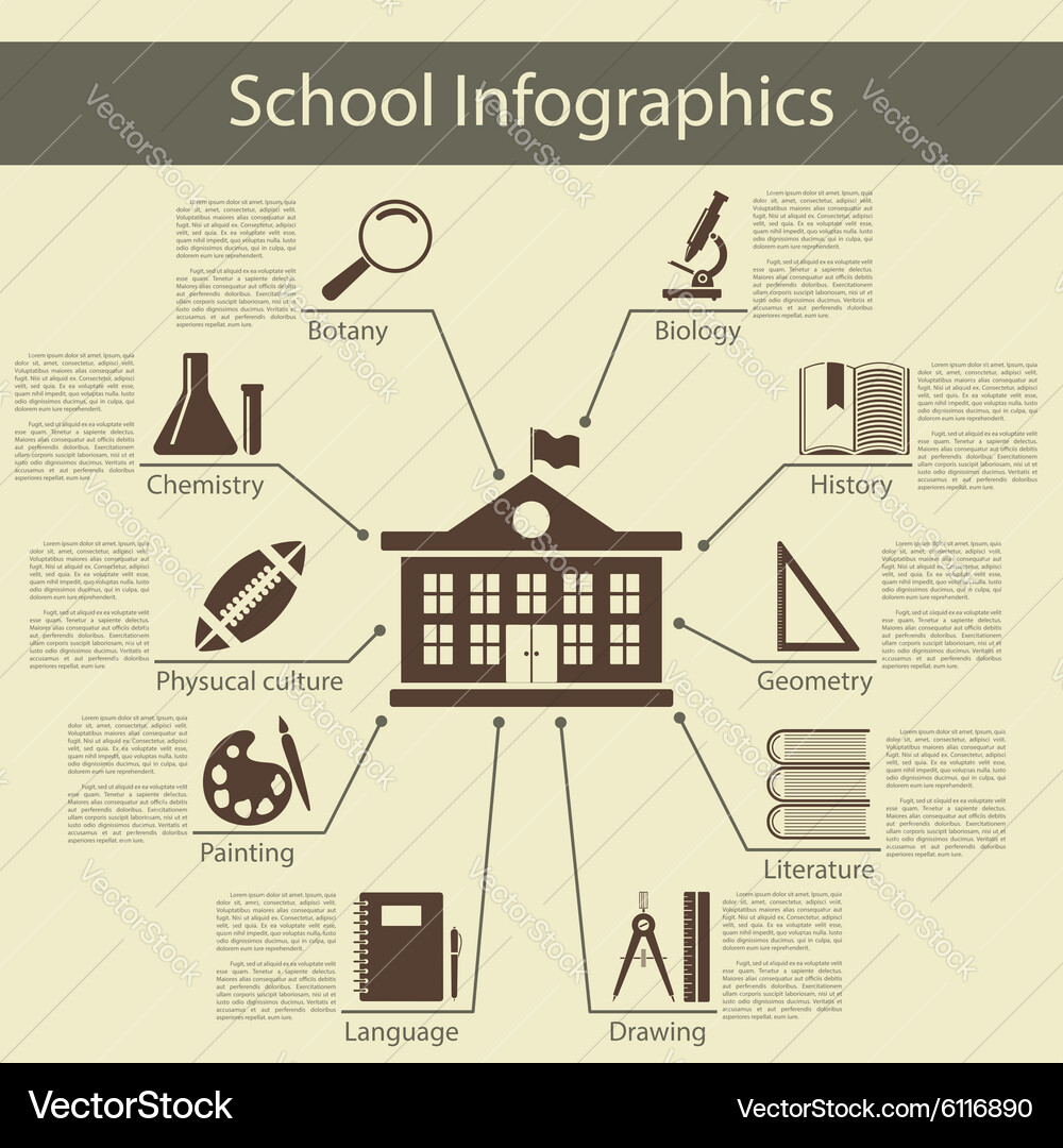 School infographics Royalty Free Vector Image - VectorStock