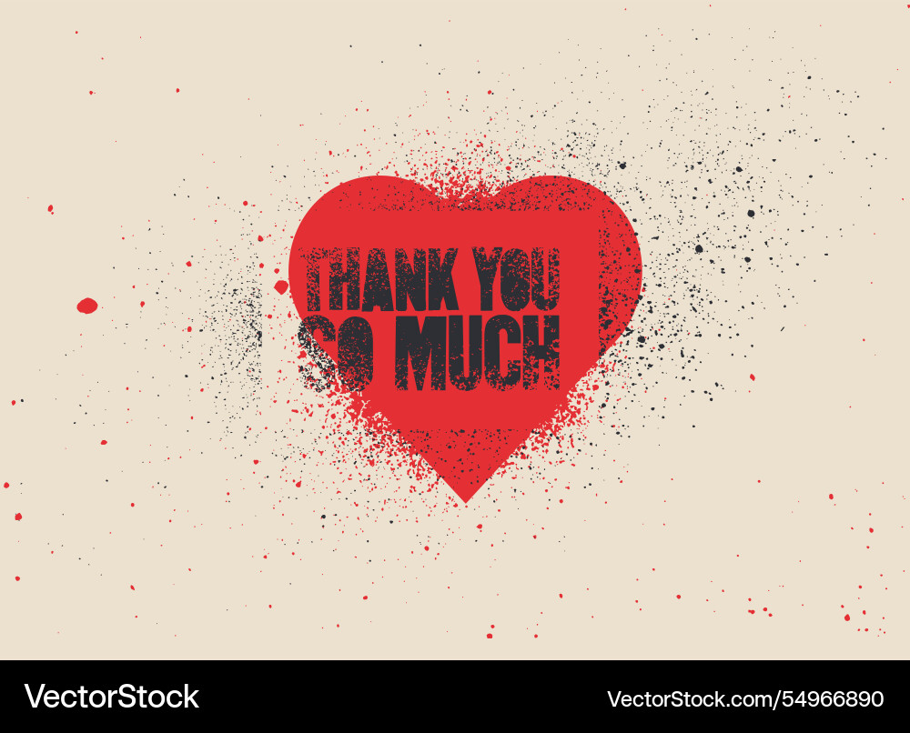 Thank you typographical grunge stencil style card Vector Image