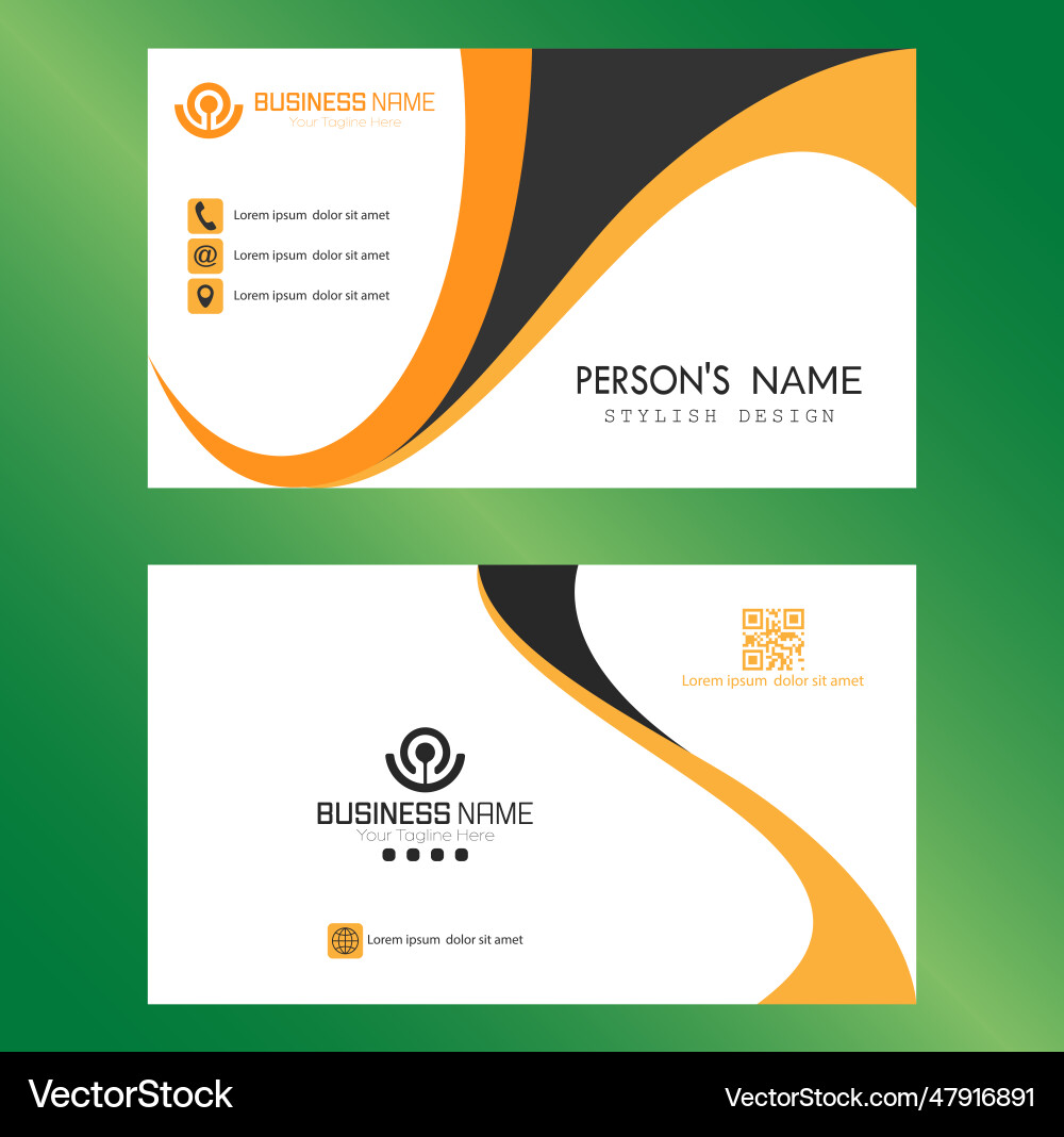 A business card double-sided design Royalty Free Vector