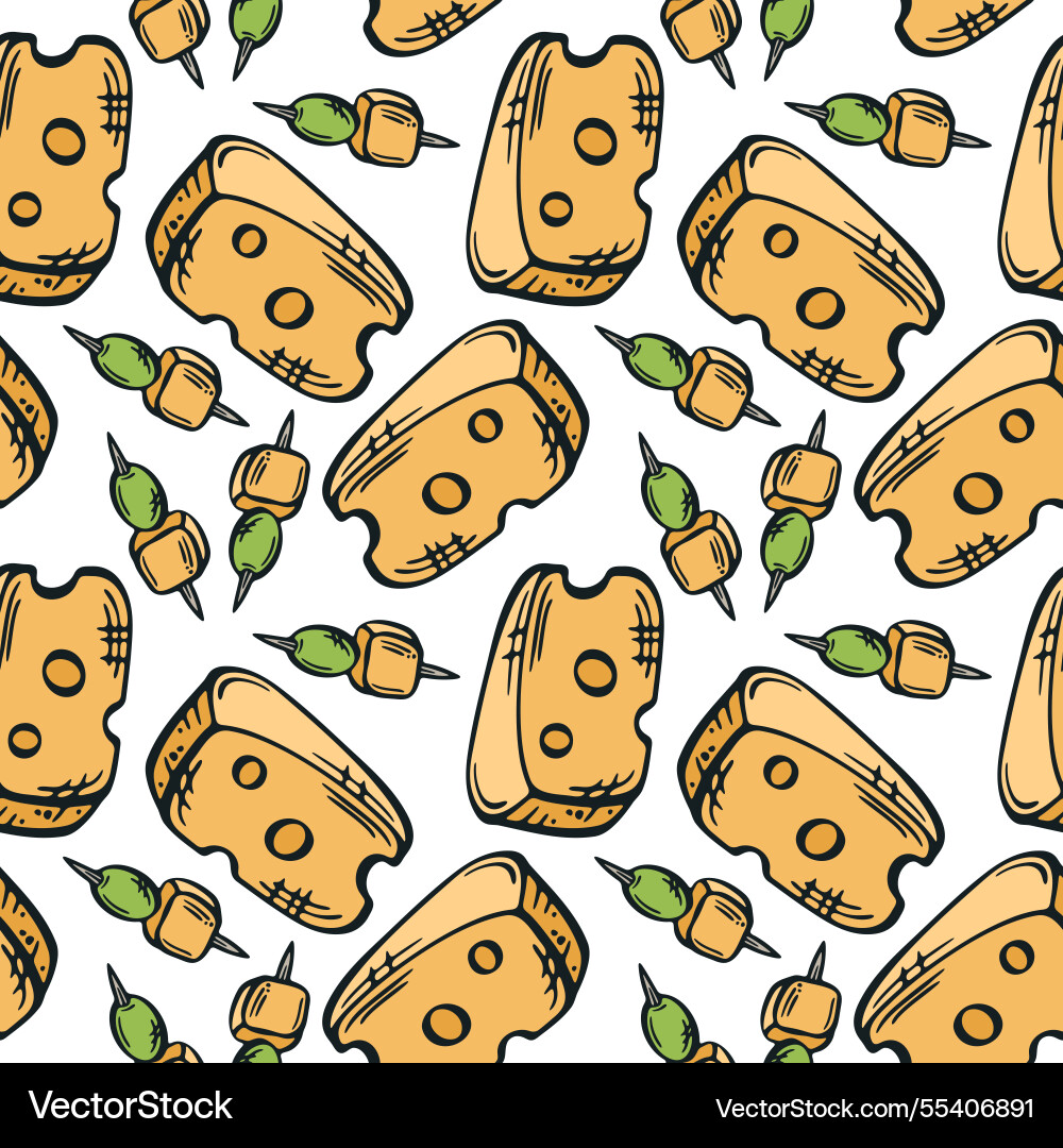 Cheese seamless pattern Royalty Free Vector Image