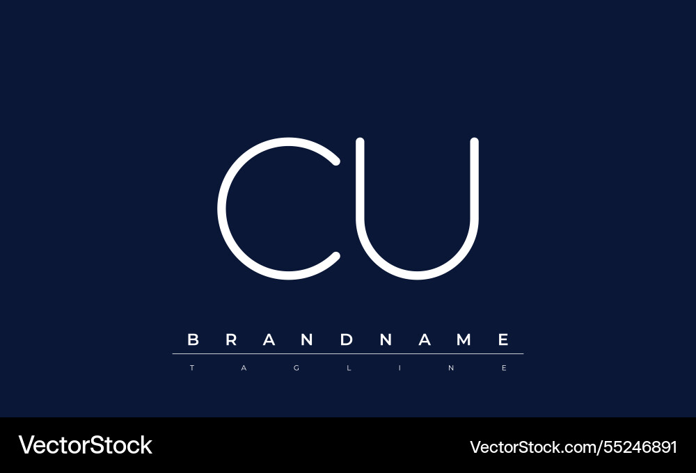 Creative cu letter initial logo image Royalty Free Vector