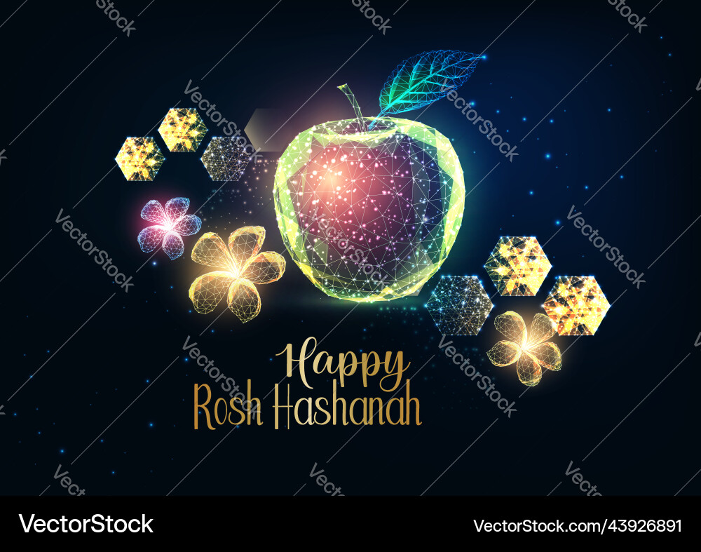 Happy rosh hashanah greeting card template Vector Image