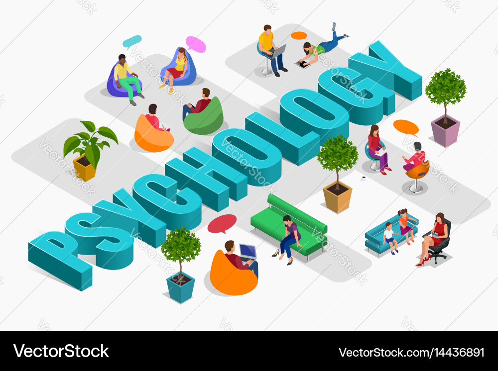 Psychological therapy concept coach and support Vector Image