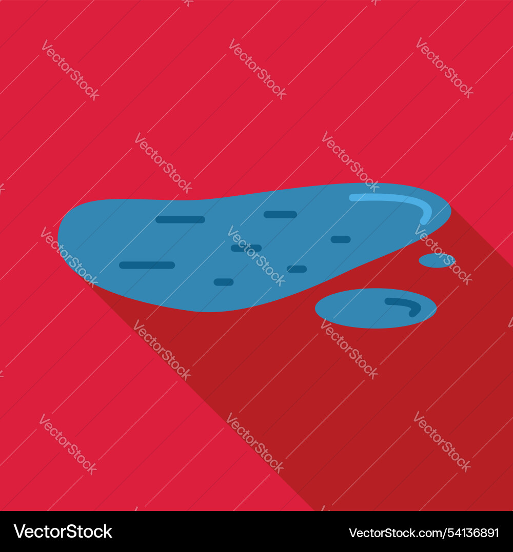 Puddle water accumulating on red surface Vector Image
