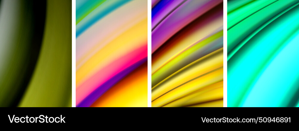 Rainbow style fluid color wave line background Vector Image