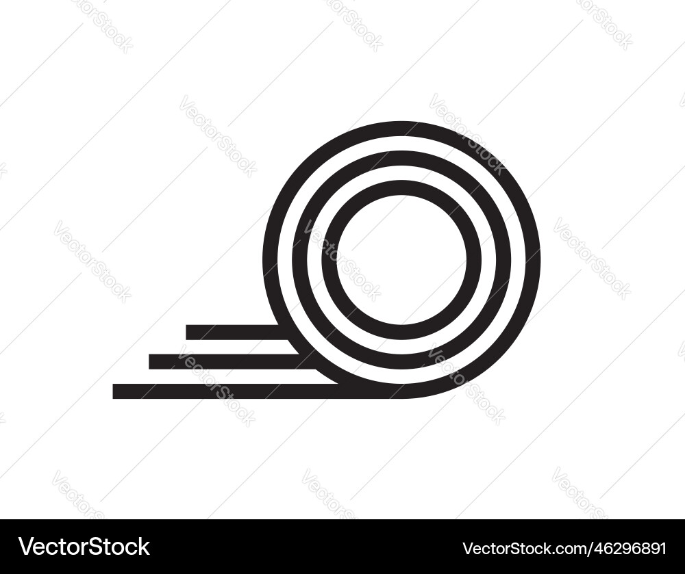 Roll wool logo icon or textile fabric string line Vector Image