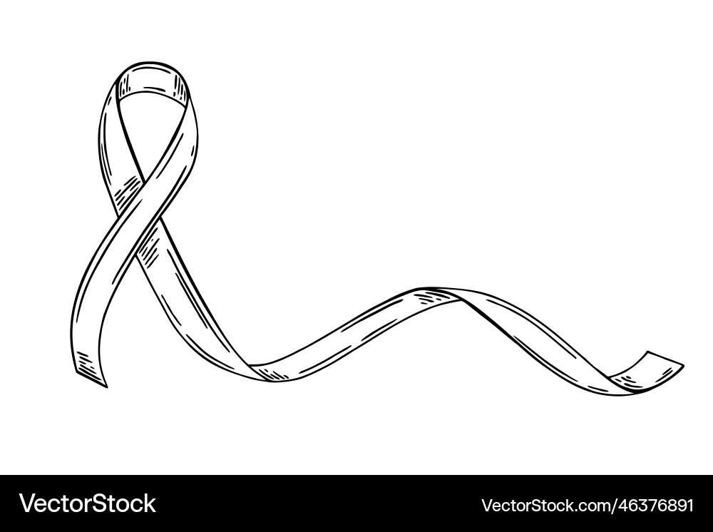 Sketch ribbon isolated on white background Vector Image