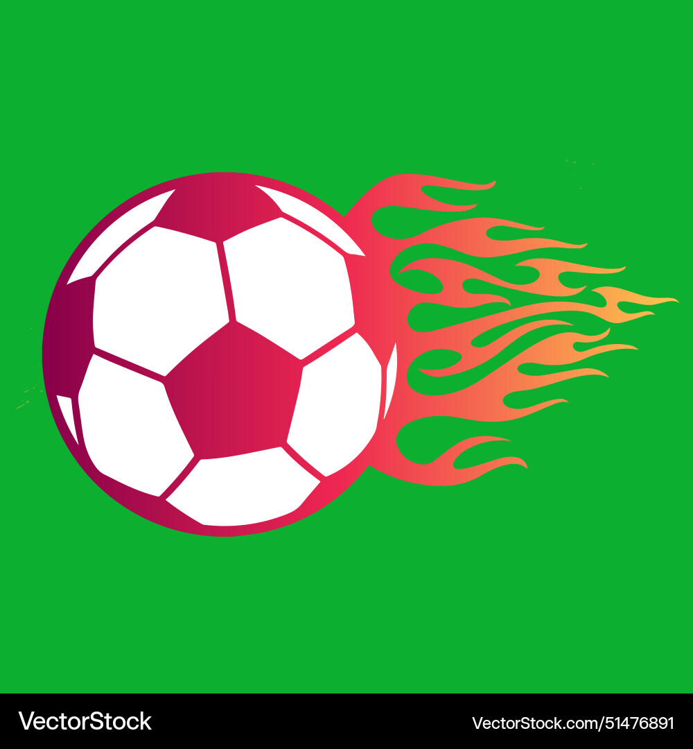 Soccer ball on fire Royalty Free Vector Image - VectorStock