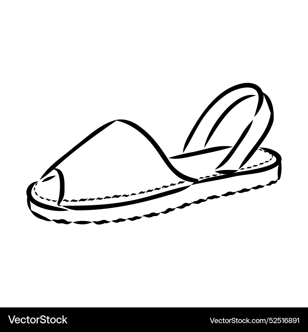 Strap sandal outline drawing Royalty Free Vector Image
