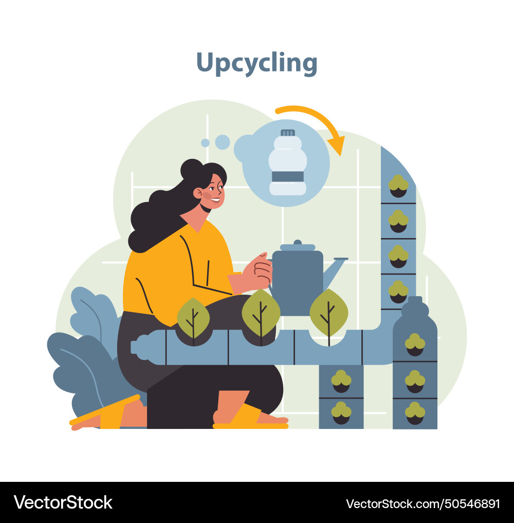 Upcycling process a person Royalty Free Vector Image