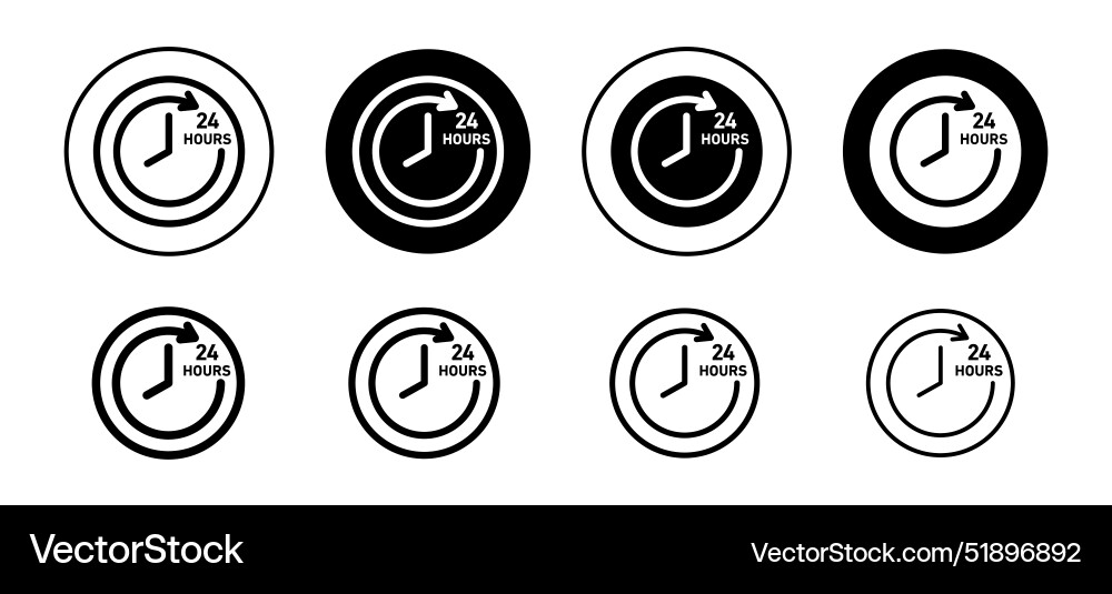 24 hour time of delivery or customer support icon Vector Image