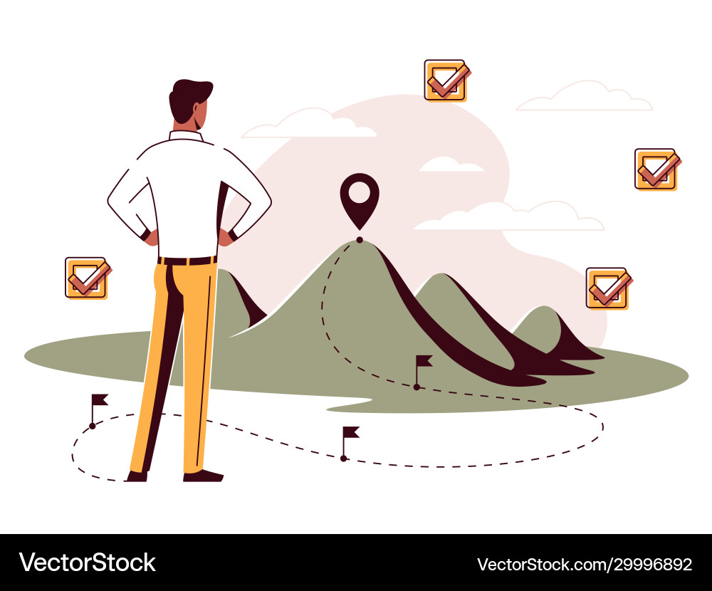 A roadmap with milestones Royalty Free Vector Image