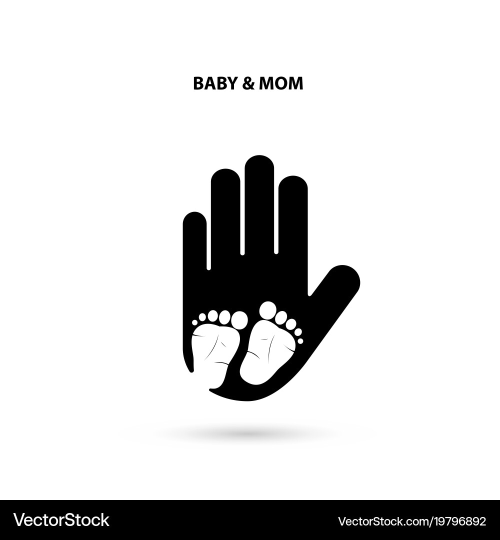 Big hand and small feet icon Royalty Free Vector Image