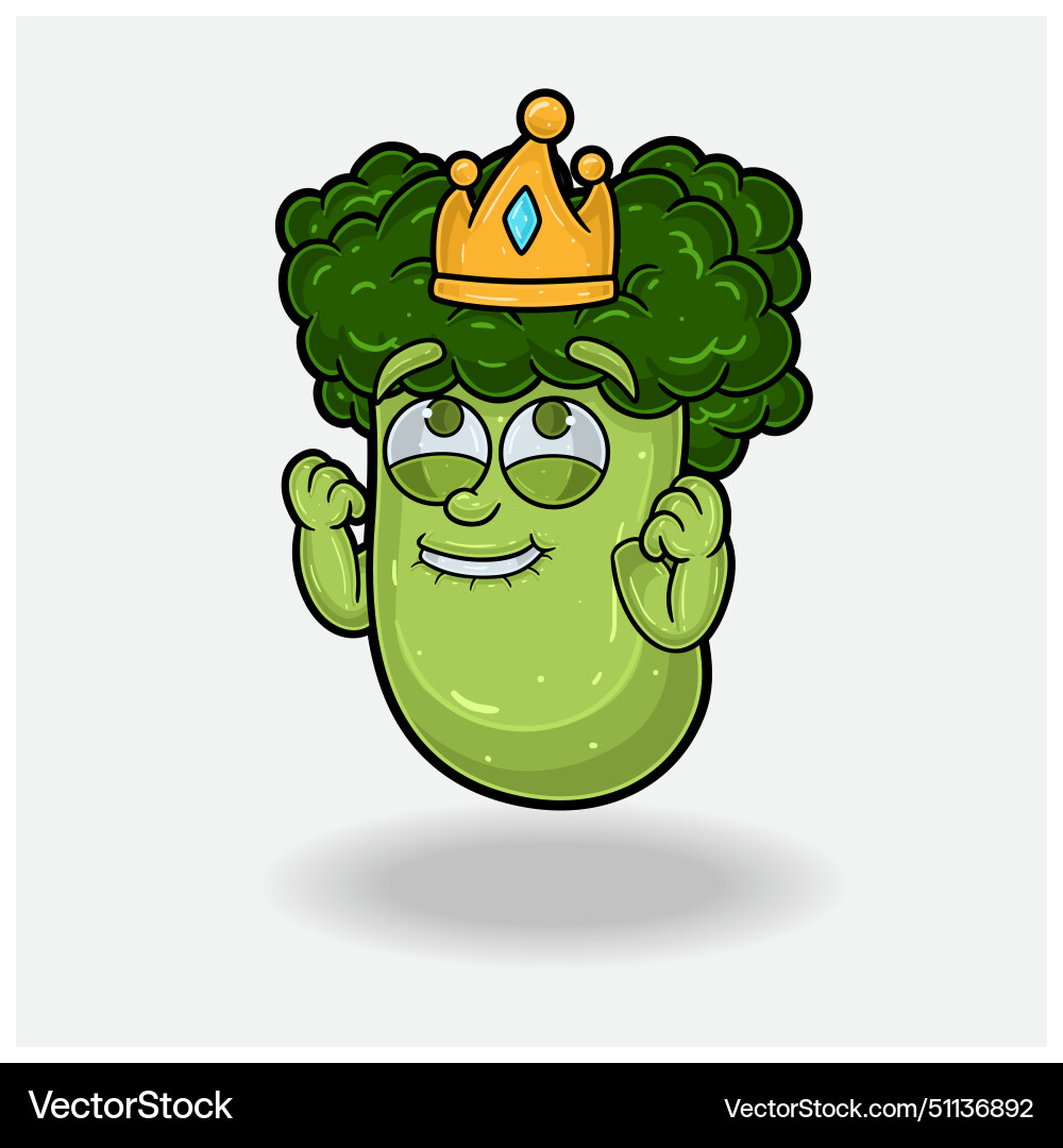 Broccoli mascot character cartoon with happy Vector Image