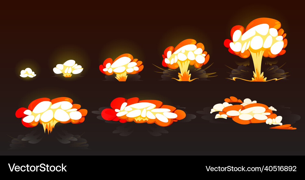 Cartoon bomb explosion storyboard animation Vector Image
