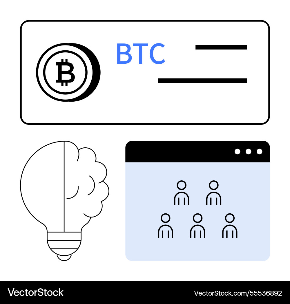 Cryptocurrency transaction team collaboration Vector Image