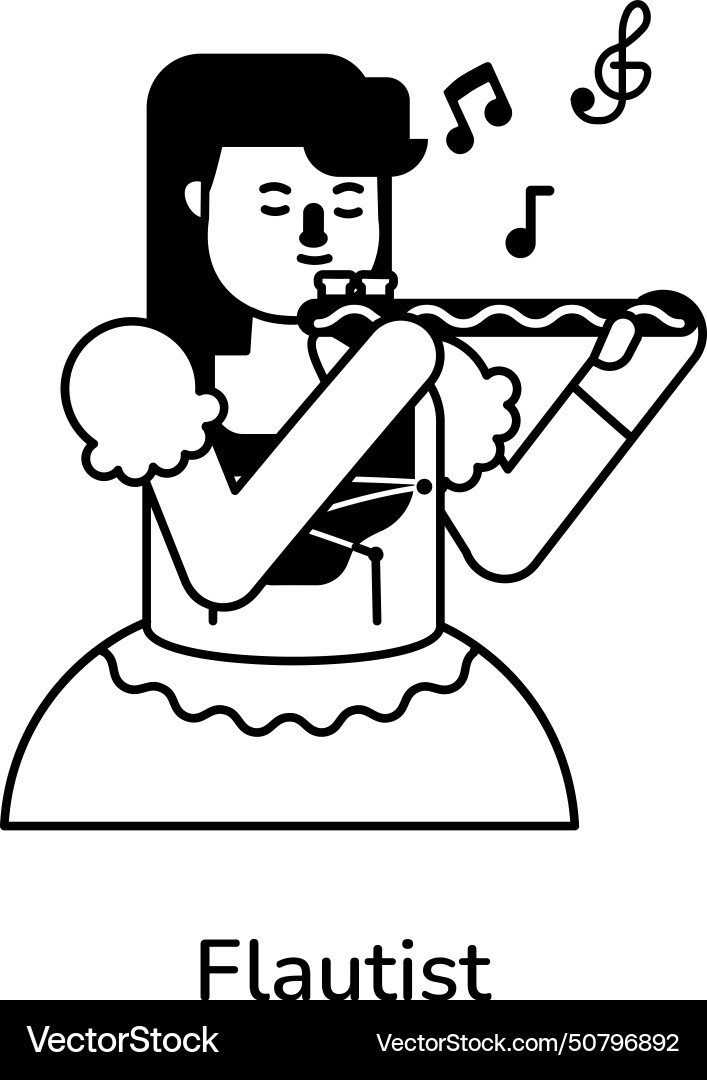 Flautist Royalty Free Vector Image - VectorStock