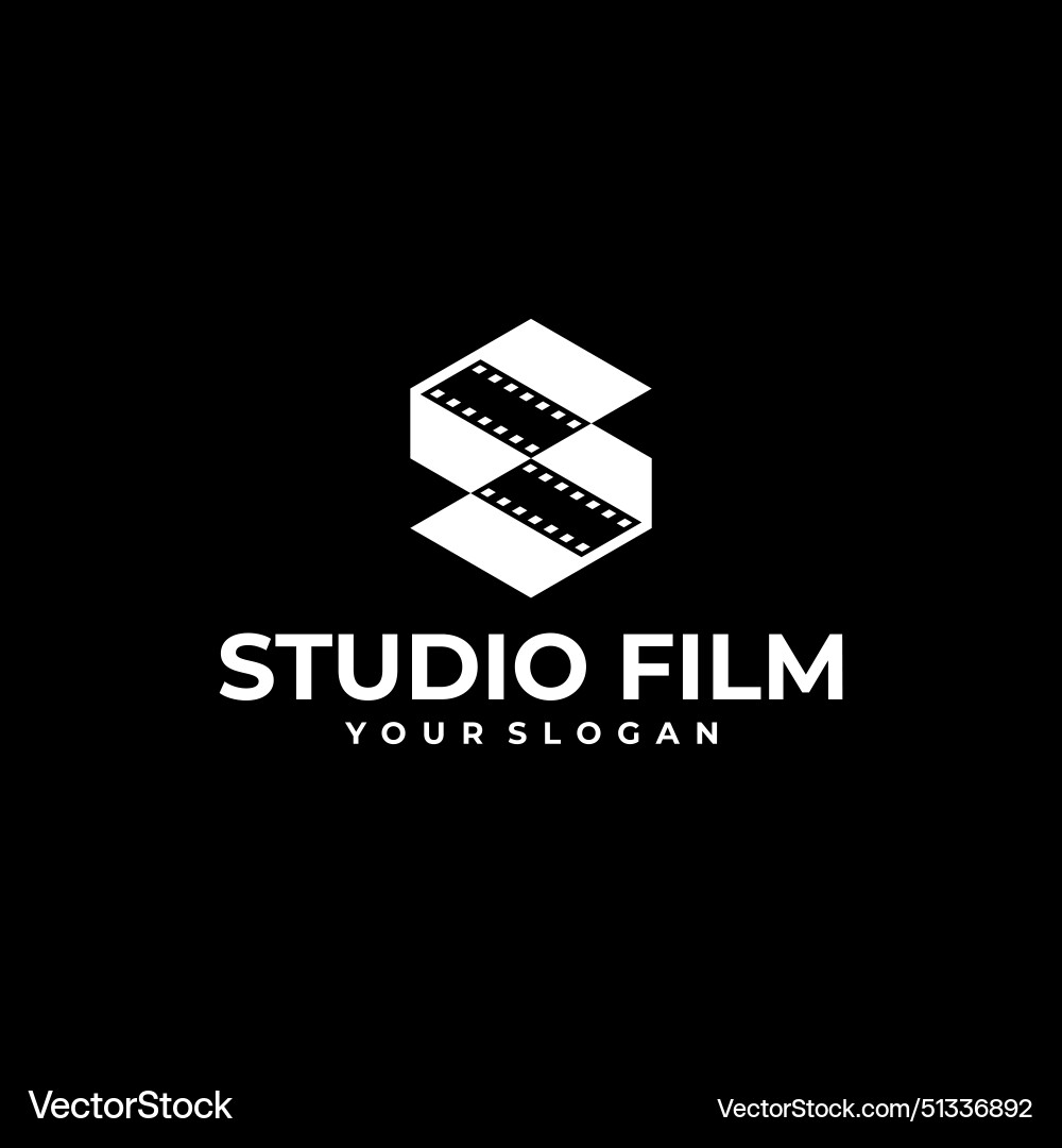 Letter s initial studio film movie monogram logo Vector Image