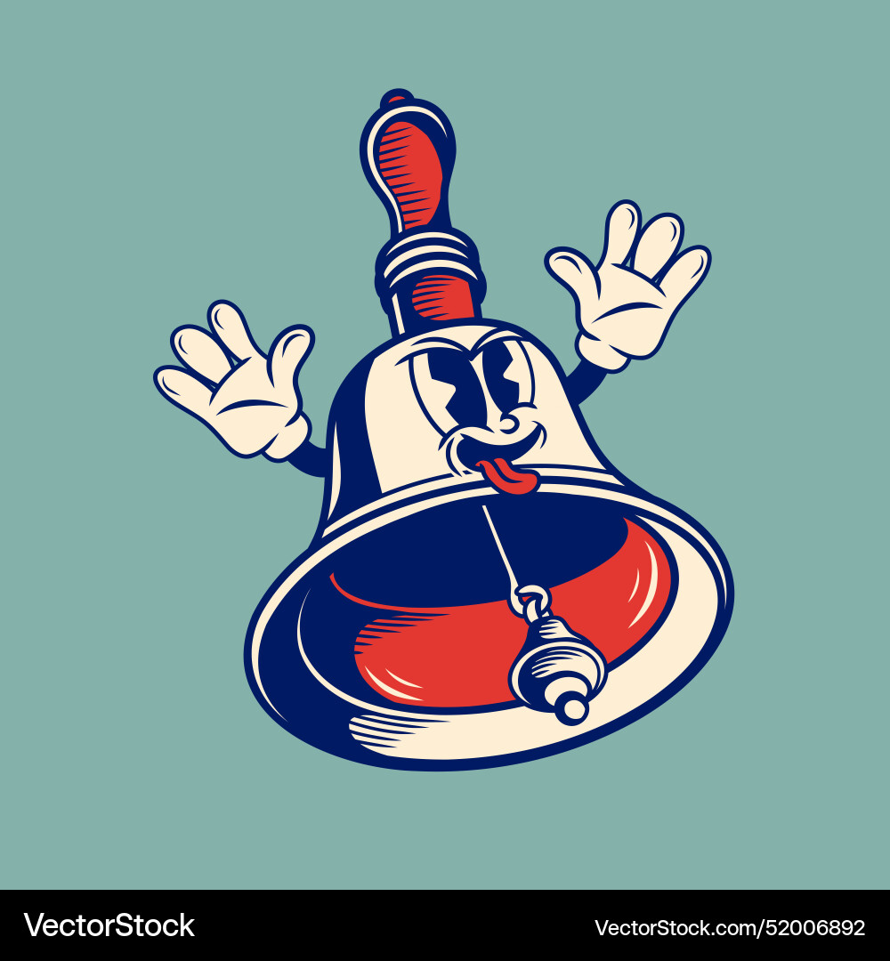 Retro character design of the bell Royalty Free Vector Image