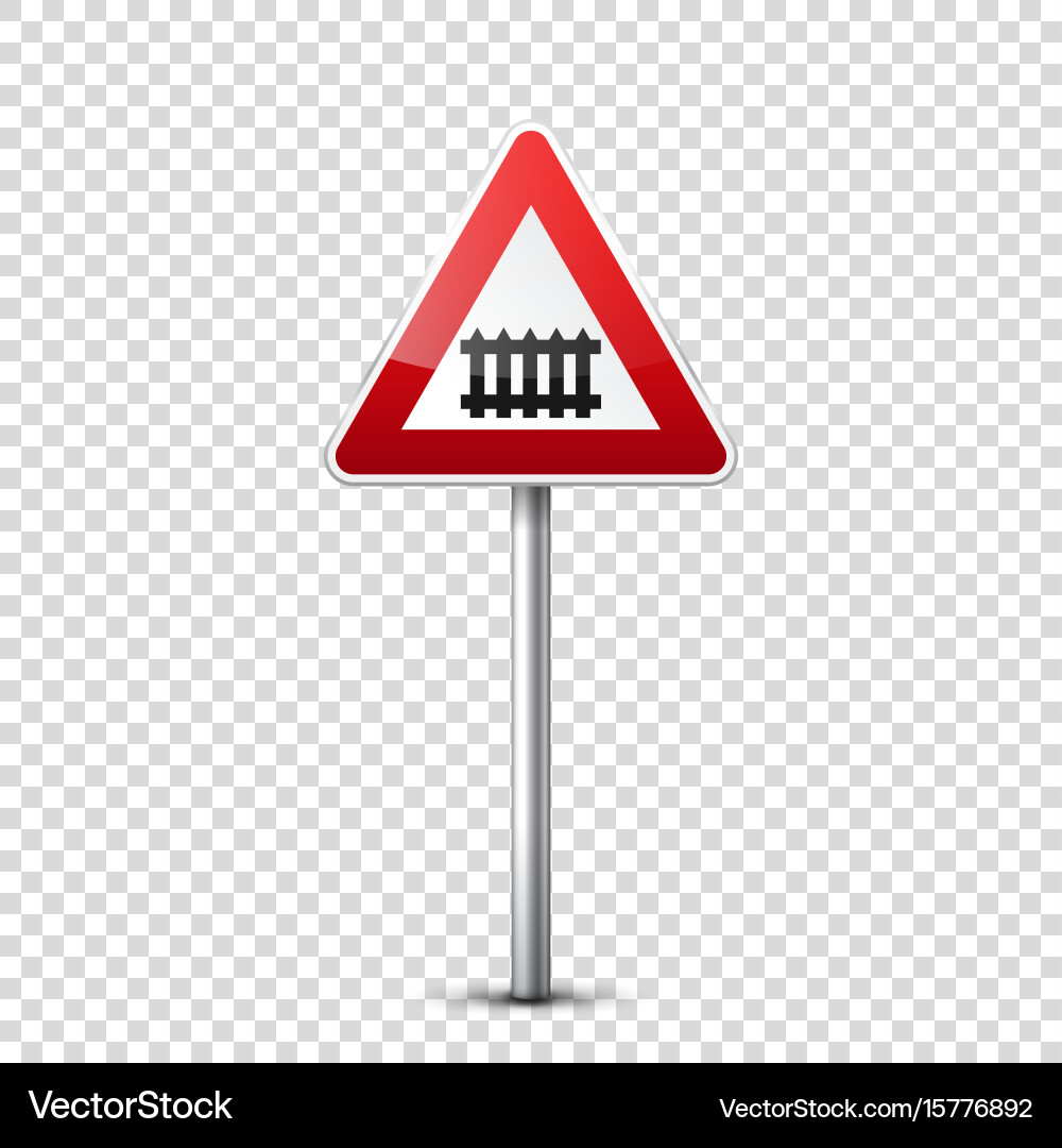 Road red signs collection isolated on transparent Vector Image