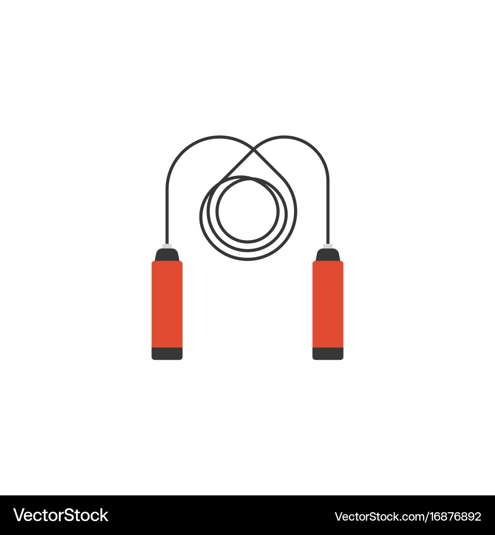 Skipping rope jump icon with long swirl Royalty Free Vector