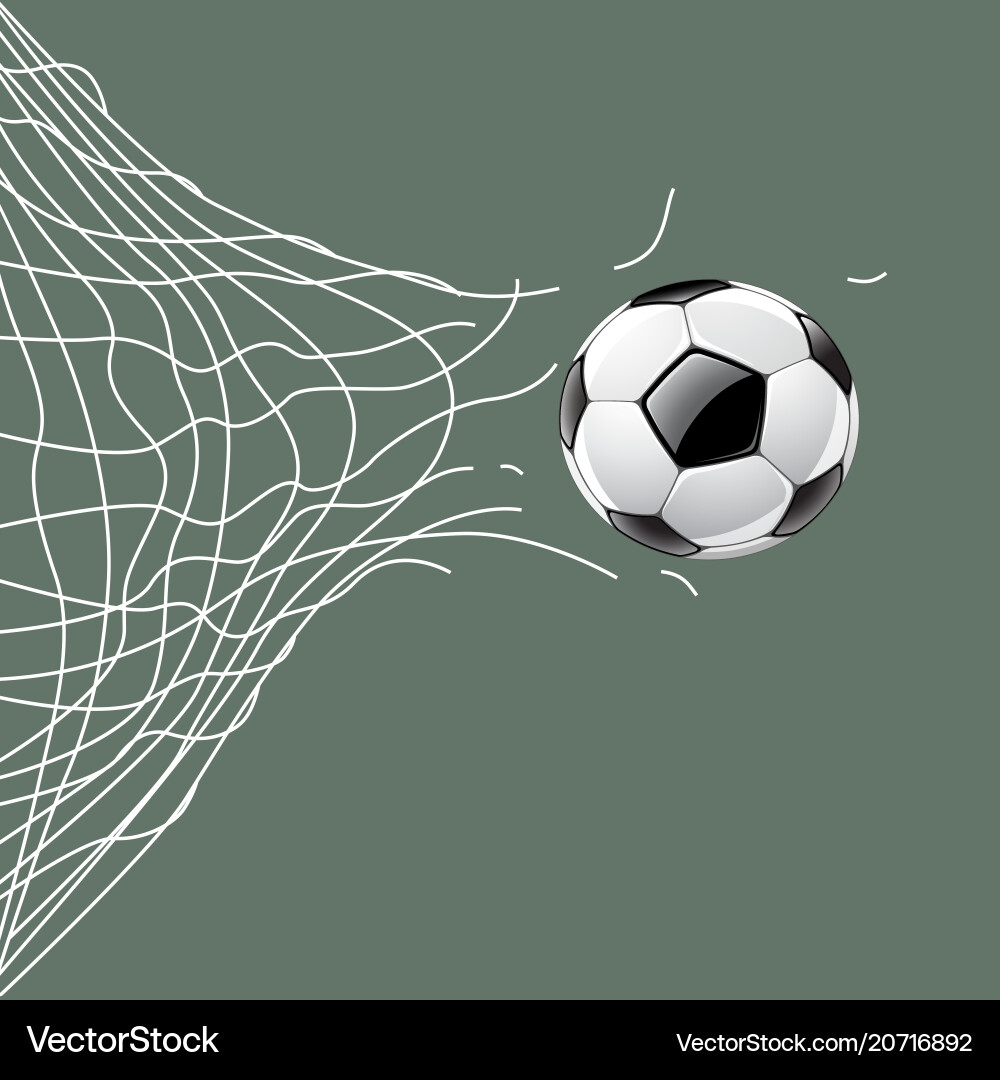 Soccer ball through net Royalty Free Vector Image