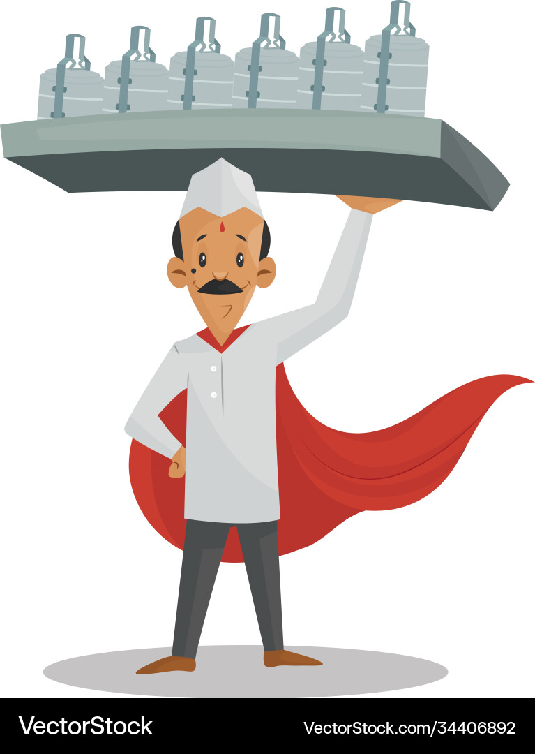 Tiffin service man Royalty Free Vector Image - VectorStock