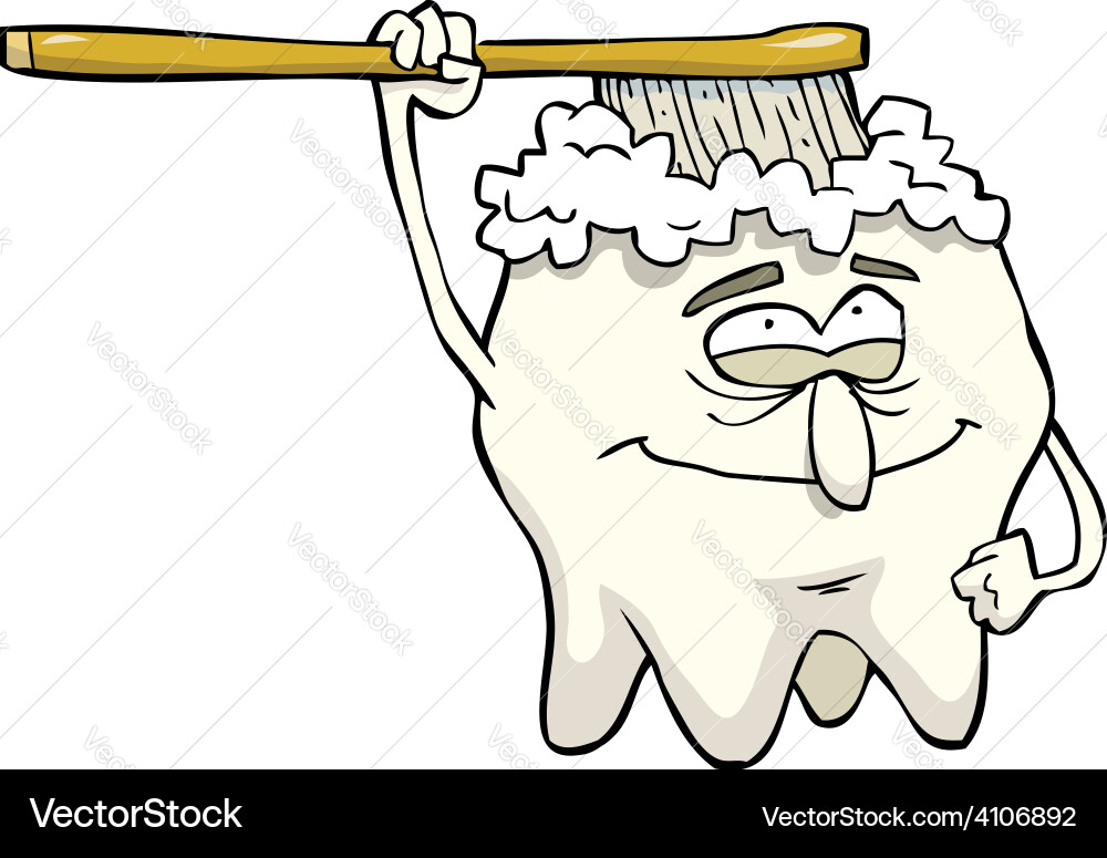 Tooth brushing itself Royalty Free Vector Image