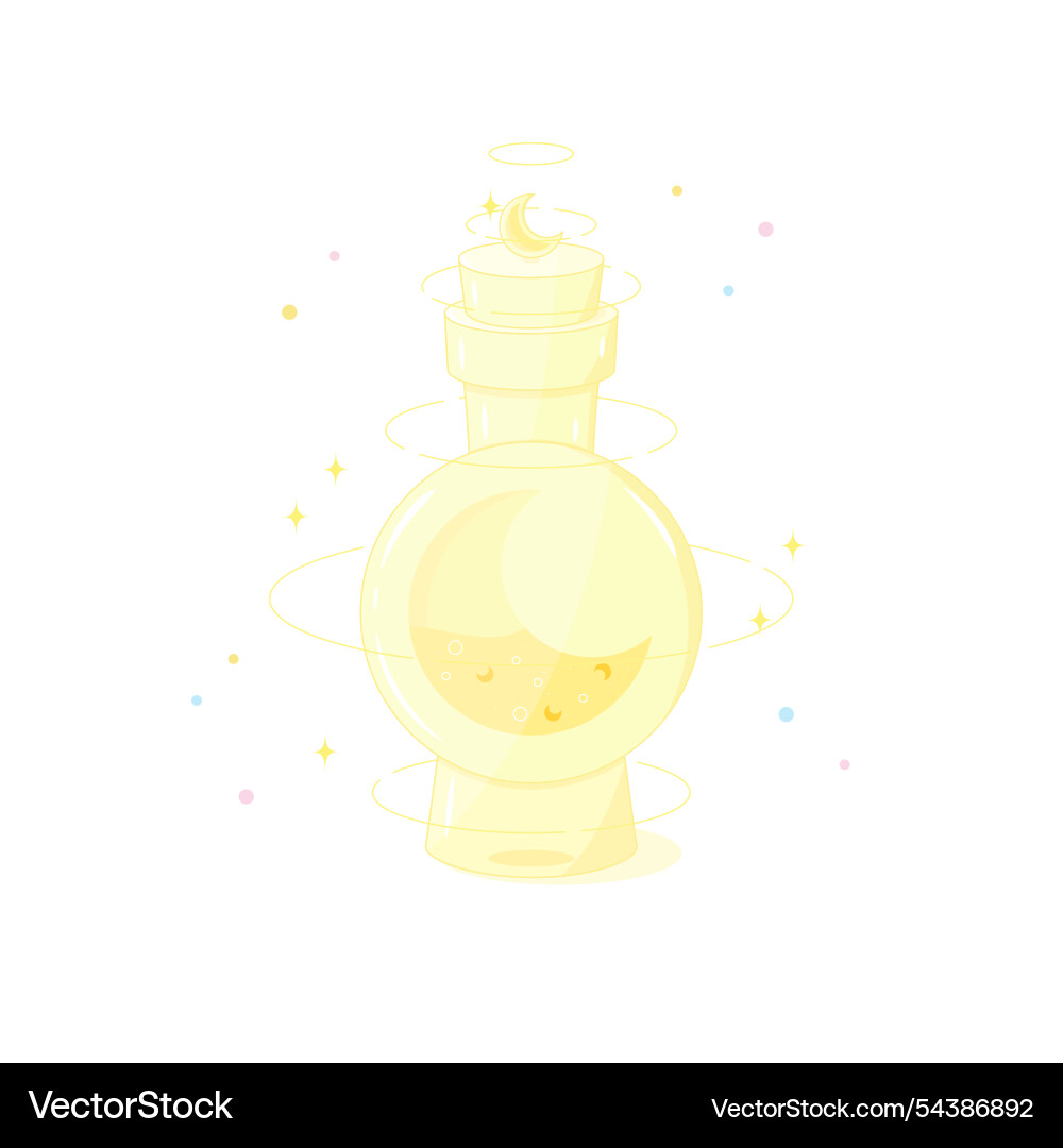 Yellow moon potion drink Royalty Free Vector Image