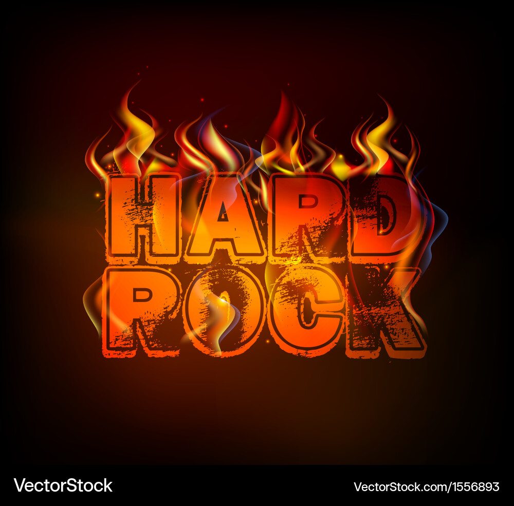 Burning hard rock Royalty Free Vector Image - VectorStock