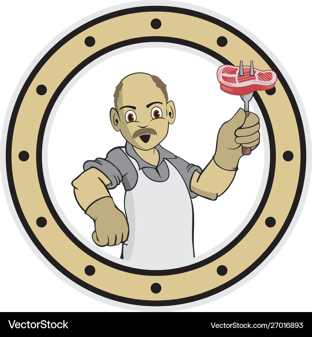 Chef grandpa logo Royalty Free Vector Image - VectorStock