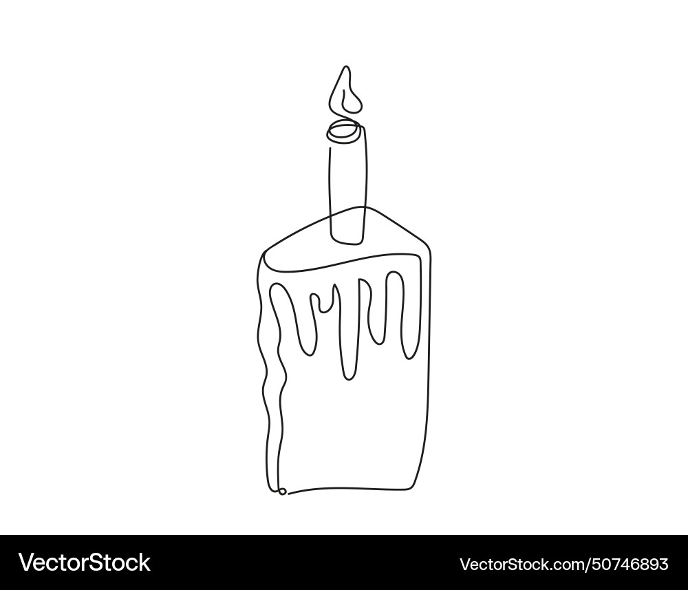 Continuous one line drawing of easter kulich cake Vector Image