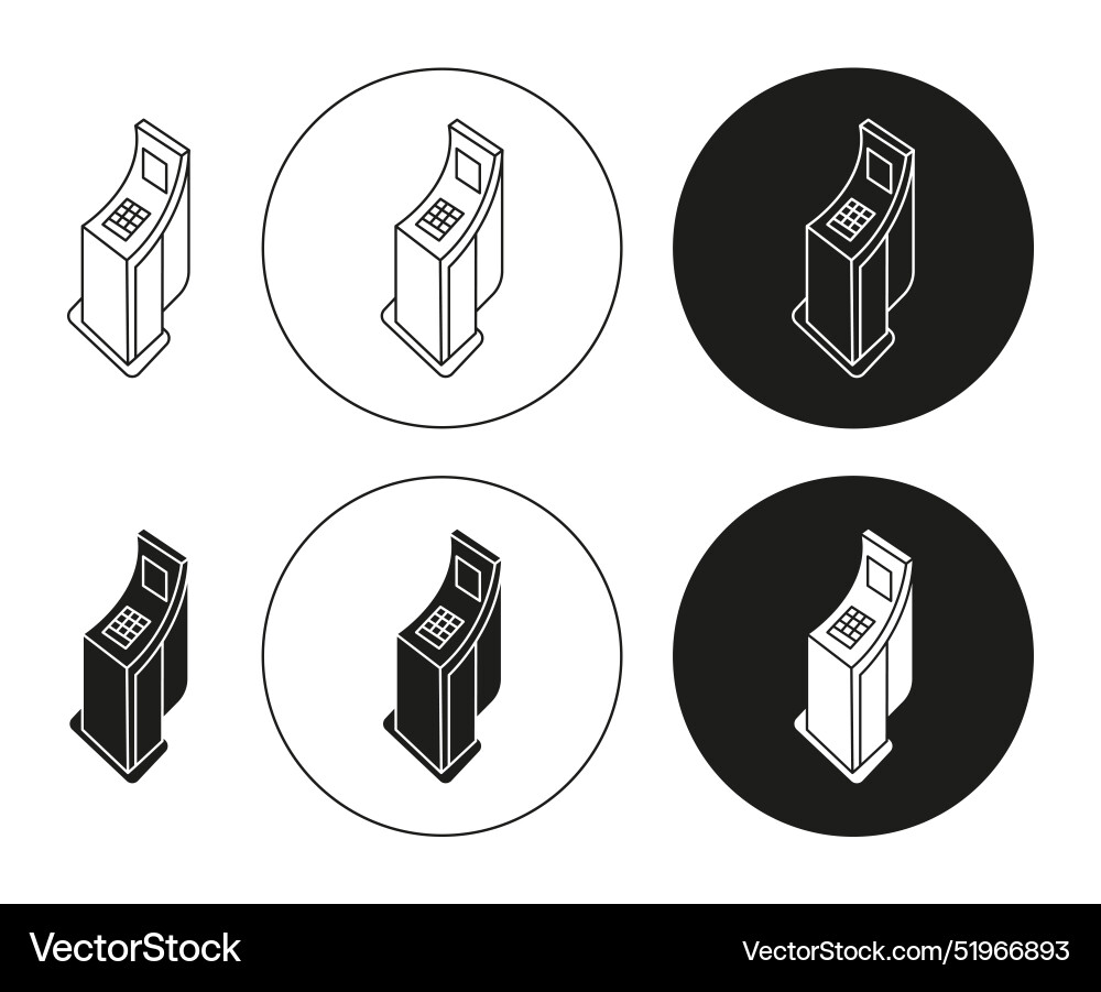 Kiosk line logo art icon mark outline Royalty Free Vector
