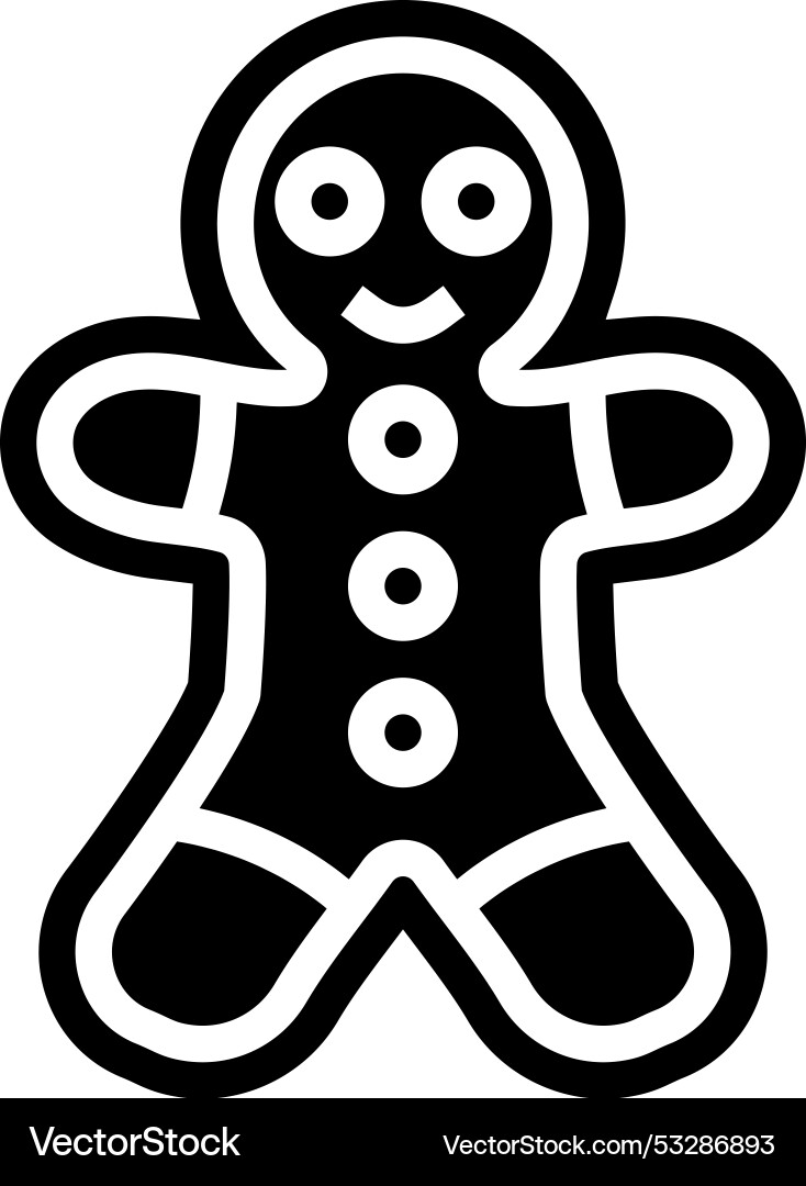 Making gingerbread winter glyph icon Royalty Free Vector