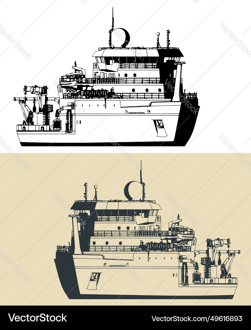 Research vessel Royalty Free Vector Image - VectorStock