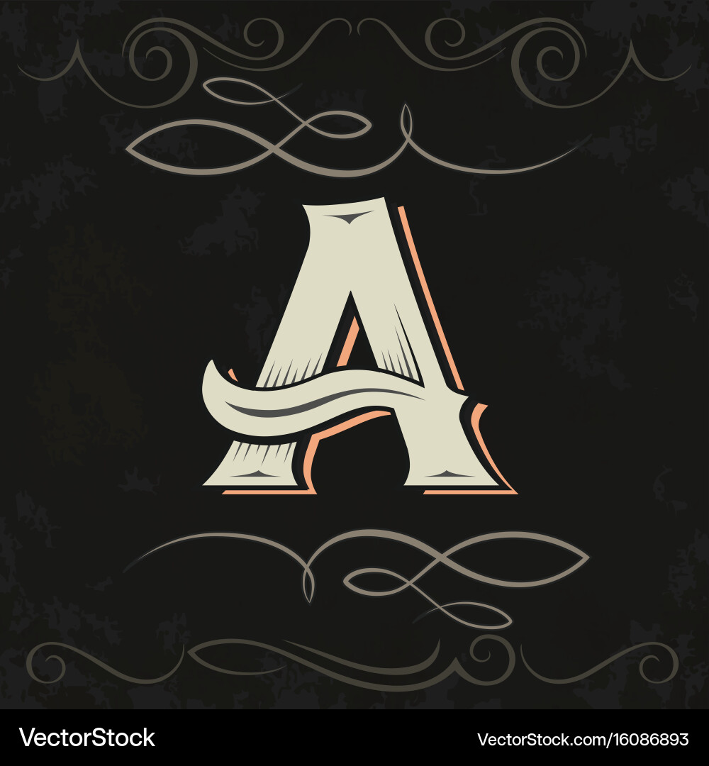Retro style western letter design Royalty Free Vector Image