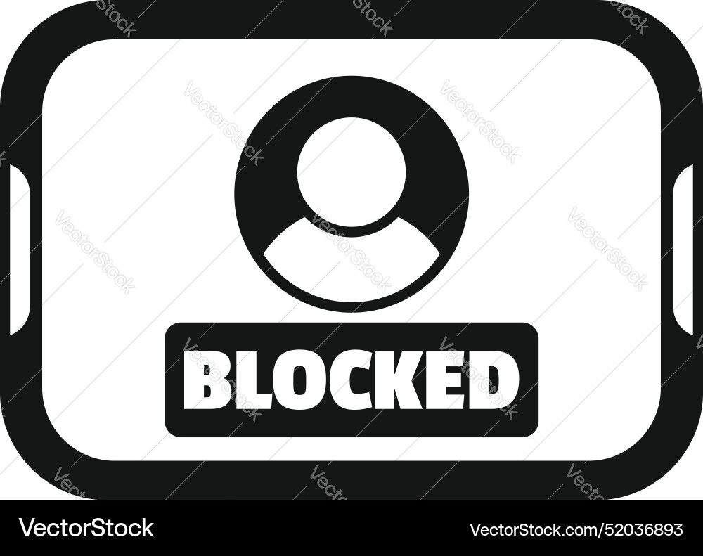 Smartphone showing blocked user profile icon Vector Image