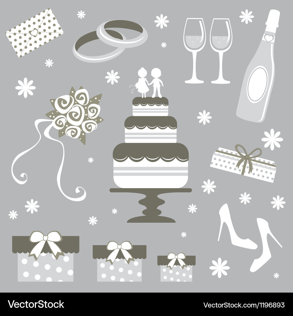 Wedding set Royalty Free Vector Image - VectorStock