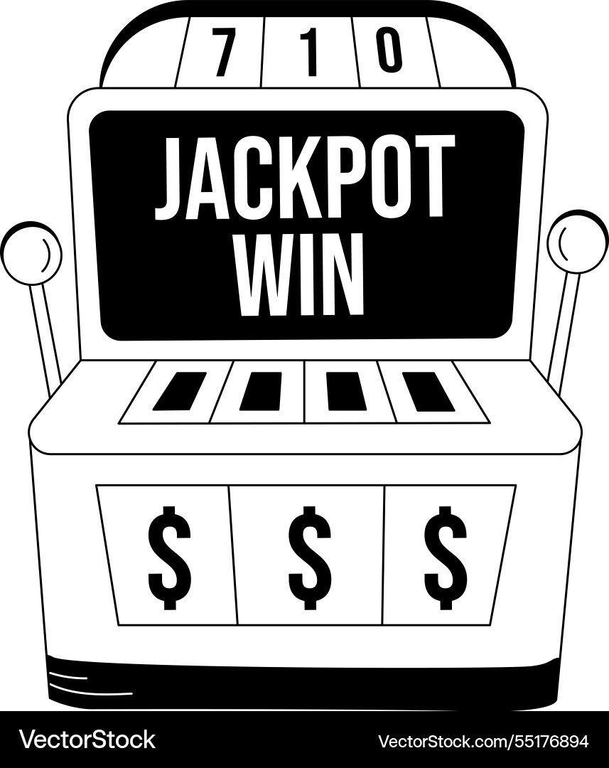 Casino jackpot in drawing style Royalty Free Vector Image