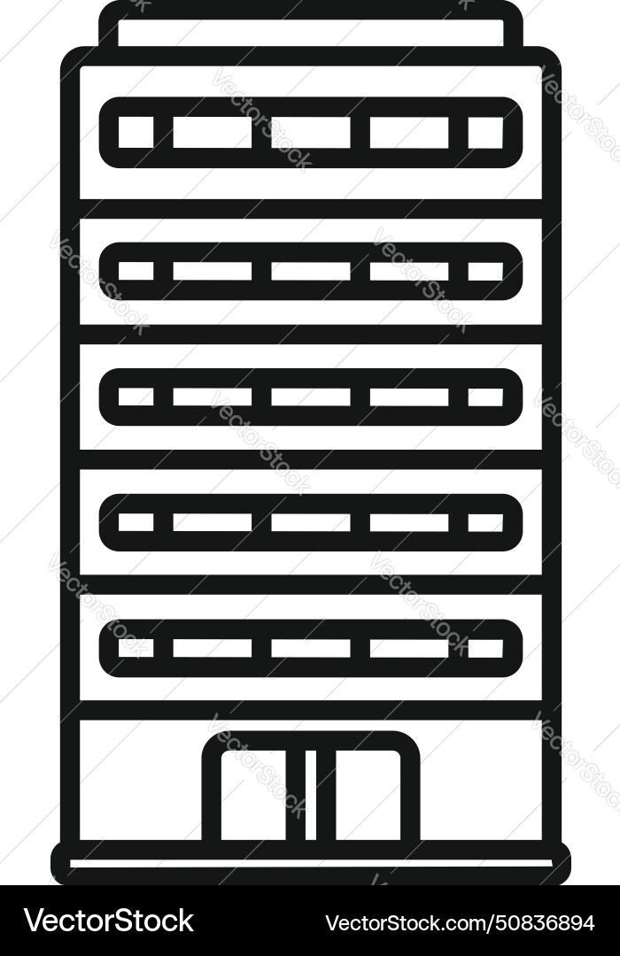 Construction multistory building icon outline Vector Image