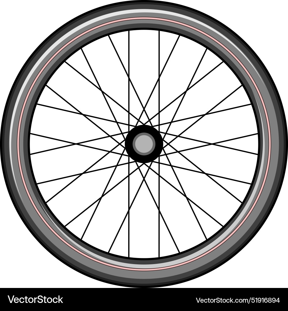 Hub wheel bike cartoon Royalty Free Vector Image