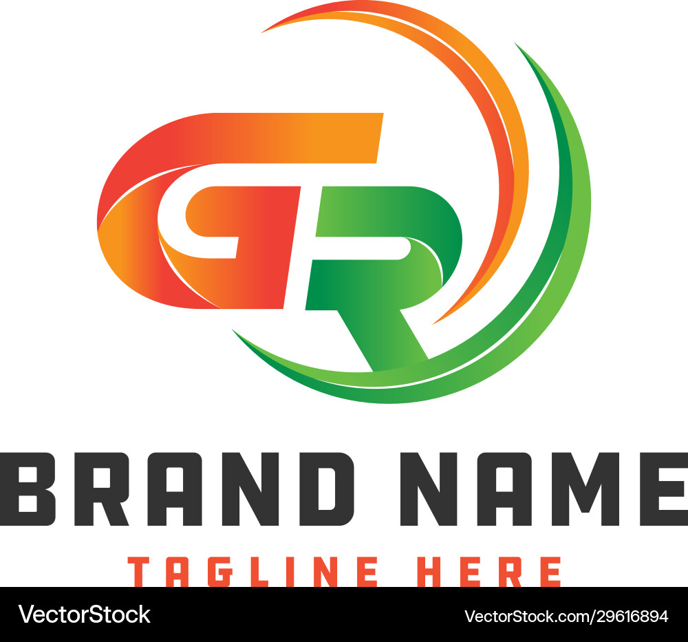 Monogram logo design letter gr Royalty Free Vector Image