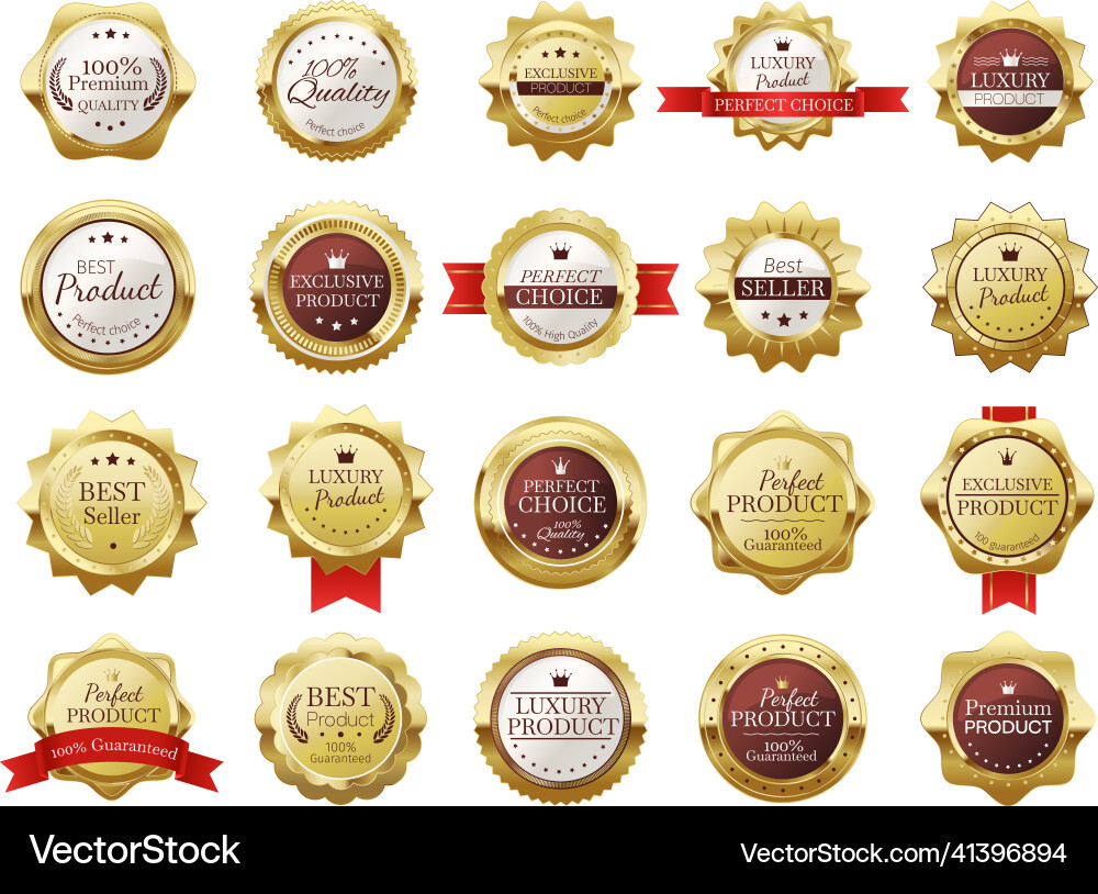 Premium quality emblems luxury exclusive product Vector Image